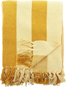 Žlutá deka z recyklované bavlny 130x160 cm Frello – Bloomingville