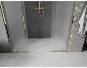 Mexen Velar Duo, posuvné sprchové dveře do otvoru 170 cm, 8mm sklo námraza, zlatá lesklá, 871-170-000-32-50