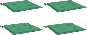 Podušky na zahradní židli 4 ks zelené 50x50x3 cm látka oxford 314048