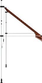 Ručně zatahovací markýza 350 cm oranžovo-hnědá 145839