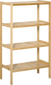 HOMCOM Plážový regál 4-patrový bambusový regál 62x33x112cm pro kancelářské úložné prostory kuchyně příroda