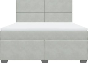Box spring postel s matrací světle šedá 180x200 cm samet 3290972