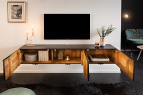 Designový závěsný TV stolek Shayla 160 cm černé mango