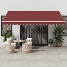 Automatická zatahovací markýza burgundská 450 x 350 cm 3214988