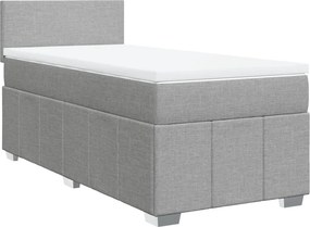 Box spring postel s matrací světle šedý 100 x 200 cm textil 3286972