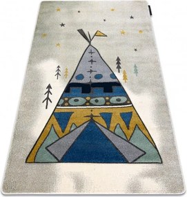 Detský kusový koberec Petit Tipi grey, 140x190, modrá, detská izba, Dywany Łuszczów