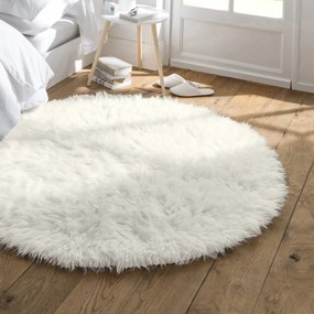 Blancheporte Kulatý koberec s vysokým vlasem přírodní pr. 140 cm