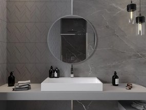 Mexen Loft kulaté koupelnové zrcadlo 80 cm, rám z nerezové oceli - 9850-080-080-000-10