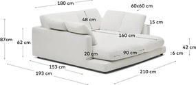 Bílá pohovka 210 cm Gala – Kave Home