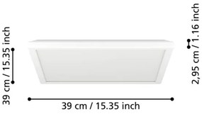 Eglo 901461-LED St. koupel. svítidlo ROVITO-R 17,6W/230V 39x39 cm IP44 bílá + DO