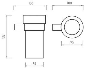 NIMCO BR 11058W-26 - Nástěnný stojánek na kartáčky BORMO matné sklo/lesklý chrom
