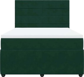 Box spring postel s matrací tmavě zelená 160x200 cm samet 3292385