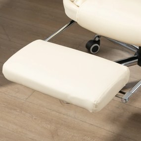 Kancelářská židle HOMCOM s podnožkou, výškově nastavitelná kancelářská židle s funkcí náklonu a područkami, koženka, ergonomická