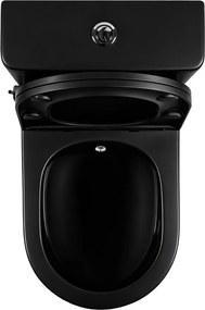 Erga Tina, WC kombi mísa 620x365x820 mm, Rimless + funkce bidetu + toaletní sedátko, černá matná, ERG-V03-TINA-RIM-BID-BK