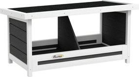 Hnízdní box PawHut z jedlového dřeva s asfaltovou střechou pro kuřata 66x37x34 cm šedý |