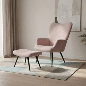 Relaxační křeslo AK-L7285 PINK6, manšestrová látka, růžová (70 x 81) cm