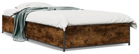 Rám postele kouřový dub 100 x 200 cm kompozitní dřevo a kov - Default Title