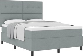 Postel s boxspringem s čelo Světle šedá 160 x 200 cm textil 3339399