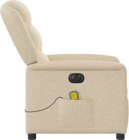Elektrické masážní polohovací křeslo krémové textil 3303192