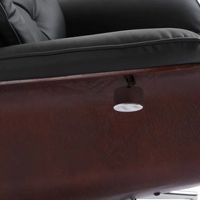 HOMCOM Relaxační křeslo s podnožkou - TV křeslo s čalouněním, 360° otočné, 145° nastavitelné, retro design Chesterfield, PU potah, dřevěné detaily, k…