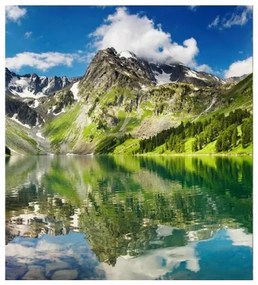 DIMEX | Vliesová fototapeta na zeď Jezero MS-3-0062 | 225 x 250 cm | modrá, zelená, šedá, vícebarevná