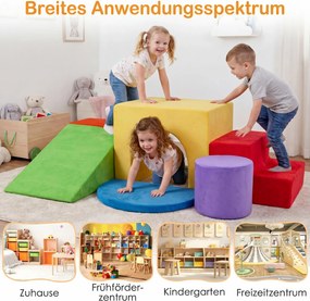 Costway Pěnové stavební bloky 6-dílné měkké pěnové stavební bloky – červený