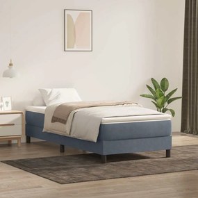 Box spring postel s matrací tmavě šedá 80x220 cm samet 3315946