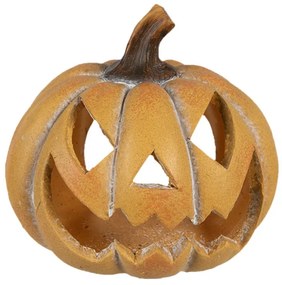 Oranžová keramická rozesmátá dýně na Halloween Jack I – 15x14x13 cm