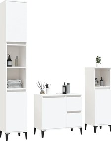 vidaXL 3dílný set koupelnových skříněk kompozitní dřevo [3185543] Barva: Bílá