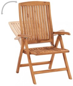 Skládací zahradní židle s poduškami 8 ks teak / látka Dekorhome Krémová
