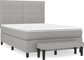 Box spring postel s matrací světle šedá 140 x 190 cm textil 3136749