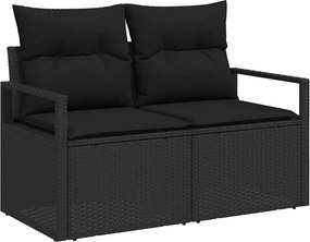 Sada zahradních pohovek 8 ks Černá polyratan 3359548