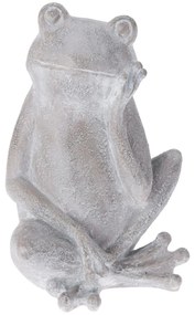 Zahradní figurka z polistone Frog1, 31 cm, šedá