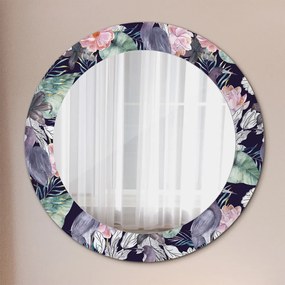 Kulaté dekorativní zrcadlo Čepice ptáků fi 60 cm