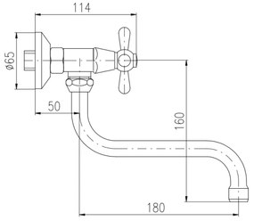 RAV Slezák MK101.5/21SM - Umyvadlová/dřezová baterie MORAVA RETRO stará mosaz