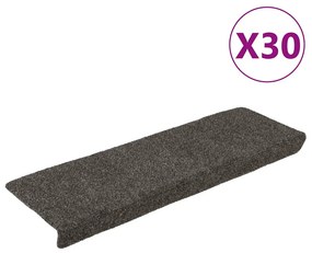 Schodové rohože samolepicí 30 ks 65 x 21 x 4 cm antracitové s obdélníkovým okrajem 3365699