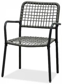 Zahradní set 1+2 stůl 60x60 židle umělý ratan kov antracit AZ-L1103 GREY