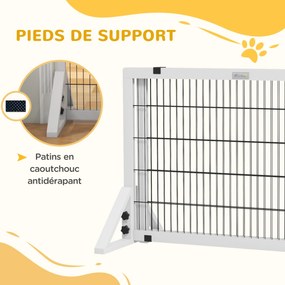 PawHut Bezpečnostní Bariera pro Psy, 2-panelová nastavitelná šířka ochranná bariéra 101-181D x 44Š x 67V cm, pro schody, dveře, chodby, z borovicovéh…