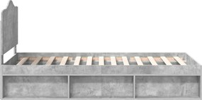 Rám postele Betonově šedá 100 x 200 cm Masivní borové dřevo 3413347