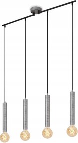 Závěsná lampa 4xE27 stropní 85 cm černá stříbrná Nad stůl ostrov Obývací pokoj