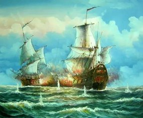 Plachetnice na moři - 60 x 90 cm