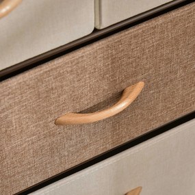HOMCOM Komoda se 5 skládacími tkaninovými šuplíky, Úložný kabinet s protiskluzovým zařízením pro obývací pokoj a ložnici, Hnědá
