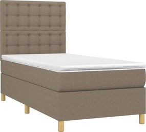 Box spring postel s matrací a LED taupe 90x200 cm textil 3135729