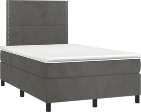 Box spring postel s matrací tmavě šedý 120x190 cm samet 3269990