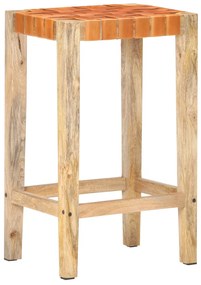 Barové stoličky 2 ks hnědé pravá kůže 75 cm - Default Title