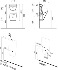 GSI, SAND pisoár, bílá ExtraGlaze, 909711