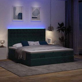 Osmanský rám postele s matracíes tmavě šedá 160x200cm samet 3314654