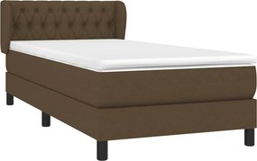 Box spring postel s matrací tmavě hnědá 100 x 200 cm textil 3126464