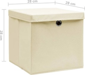 vidaXL Úložné boxy 10 ks netkaná textilie 28 x 28 x 28 cm [325218] Barva: krémová