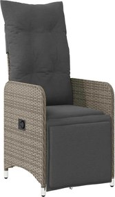 5dílný zahradní bistro set s poduškami šedý polyratan 3277159